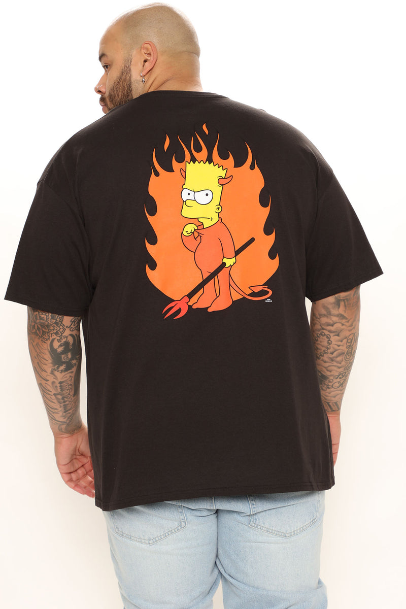 Bart Simpson Hell Short Sleeve Tee - Black | Fashion Nova, Mens Graphic ...