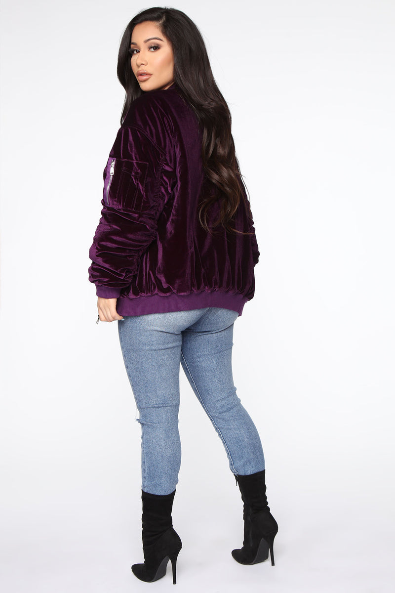 Chilled Out Velvet Bomber Jacket - Purple | Fashion Nova, Jackets ...