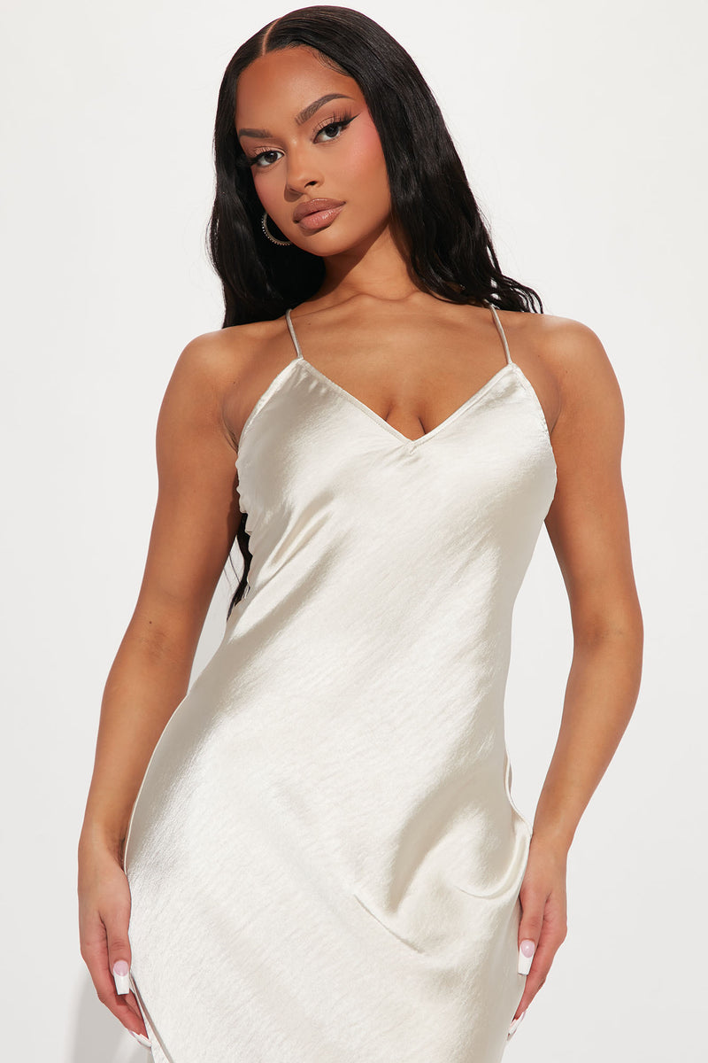 Alisha Satin Maxi Dress - Champagne | Fashion Nova, Dresses | Fashion Nova