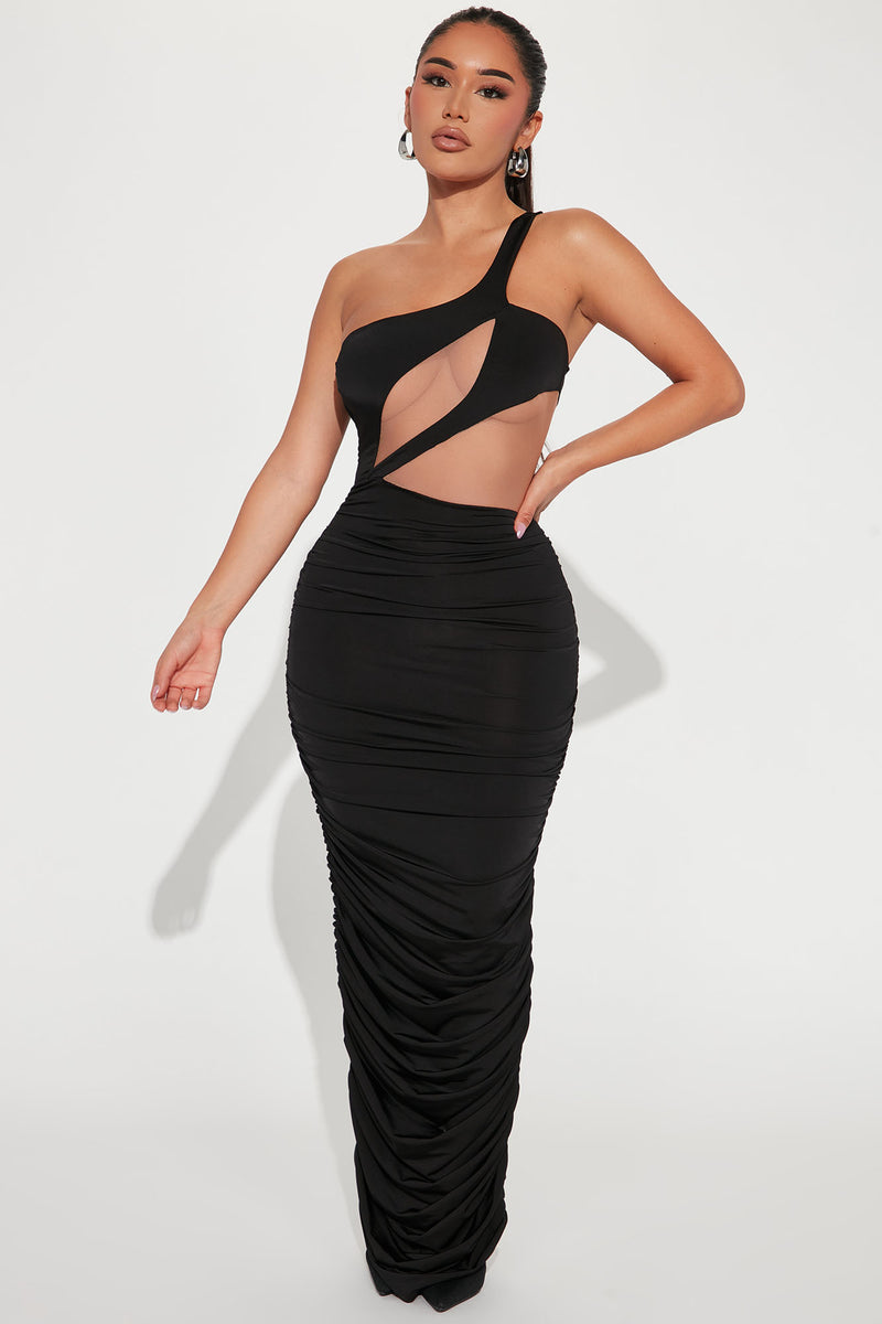 Provocative Infatuation Ruched Maxi Dress - Black | Fashion Nova ...