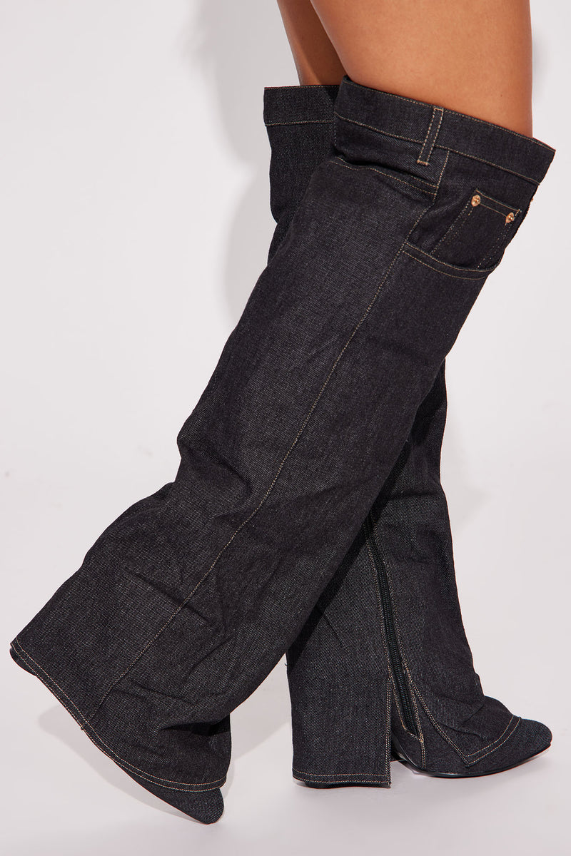 Breaking The Rules Knee High Boots - Black Wash | Fashion Nova, Shoes ...