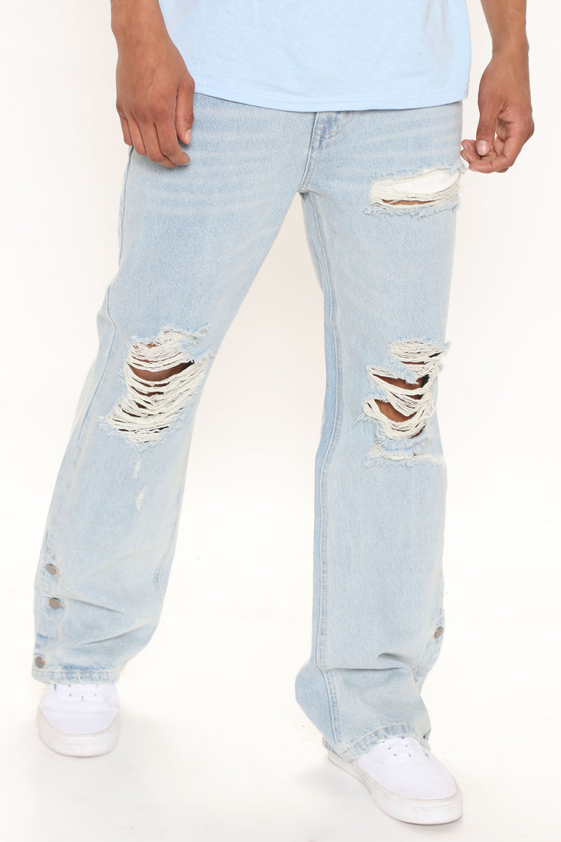 Weekend Ripped Flared Jeans - Light Wash | Fashion Nova, Mens Jeans ...