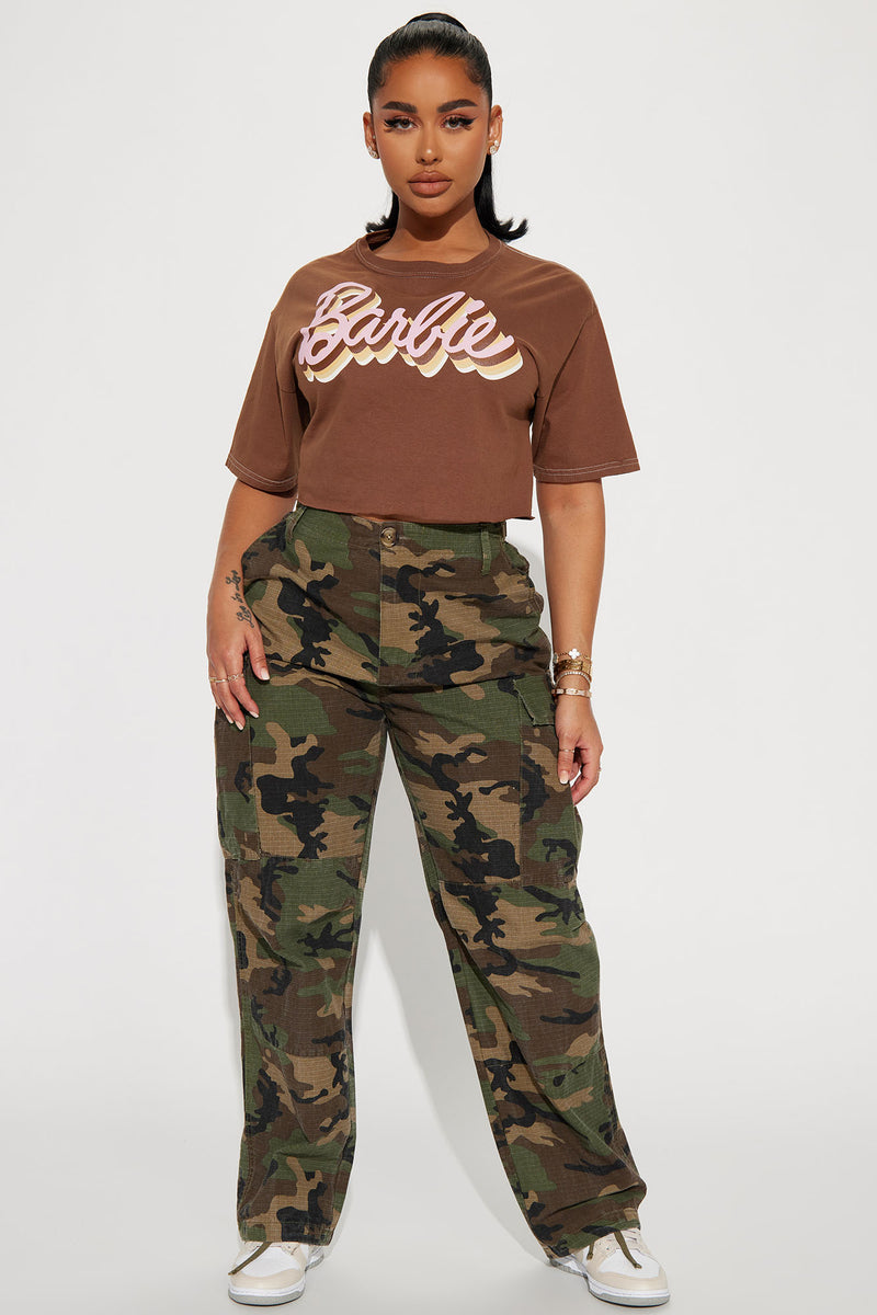 Barbie Logo Graphic Crop Top - Mocha | Fashion Nova, Screens Tops and ...