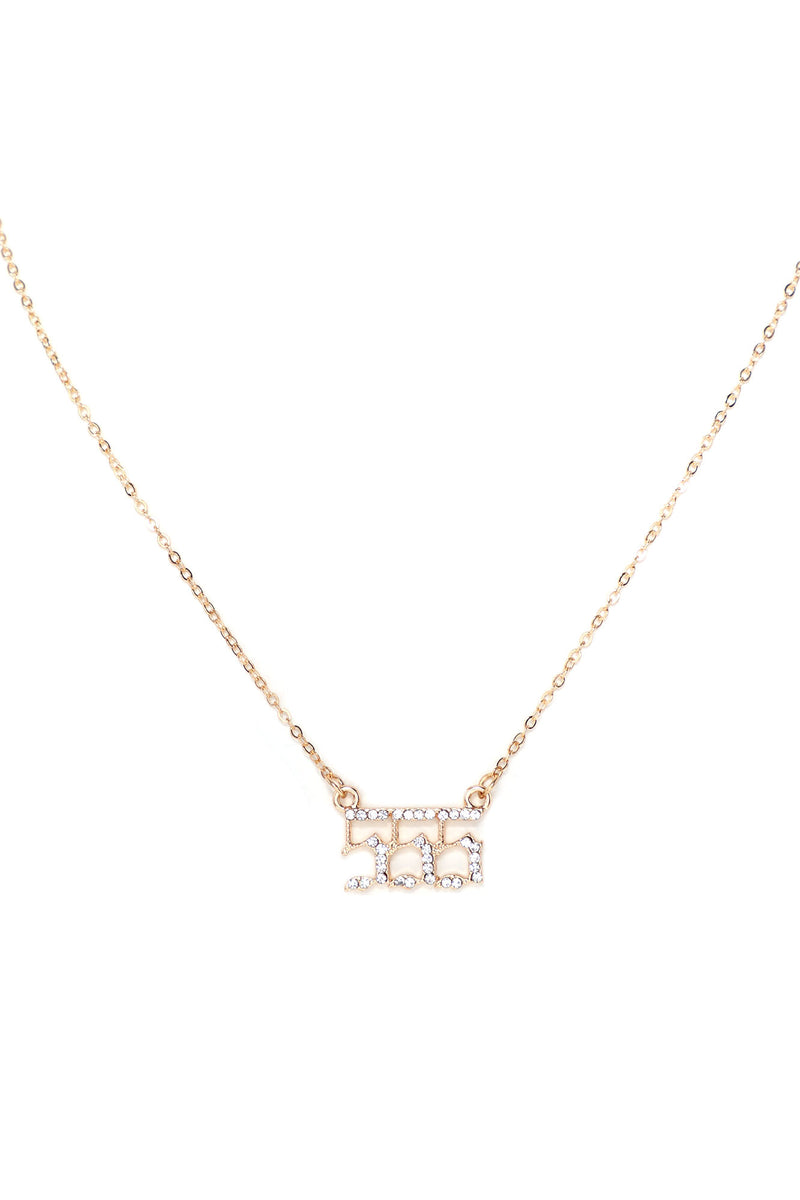 My Angel Number 555 Rhinestone Necklace - Gold | Fashion Nova, Jewelry ...