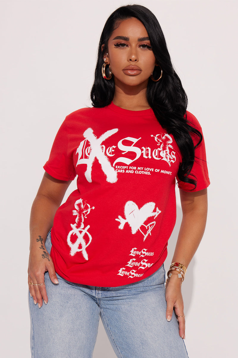 Lovesick Baddie Graphic Tee - Red | Fashion Nova, Screens Tops and ...