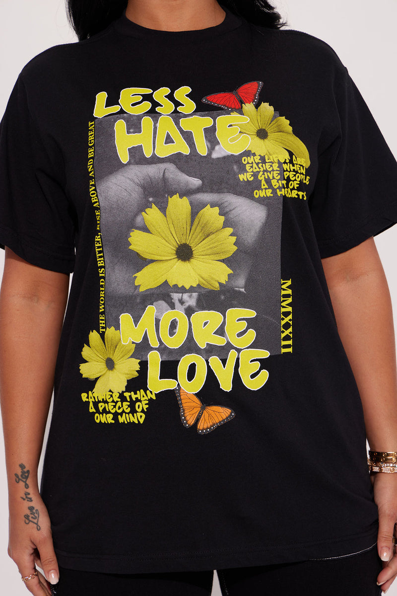 Less Haters More Love Graphic Tshirt - Black | Fashion Nova, Screens ...