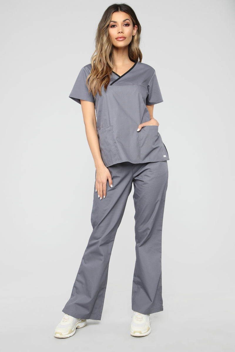 Be Patient Flare Scrub Pants - Pewter | Fashion Nova, Scrubs | Fashion Nova