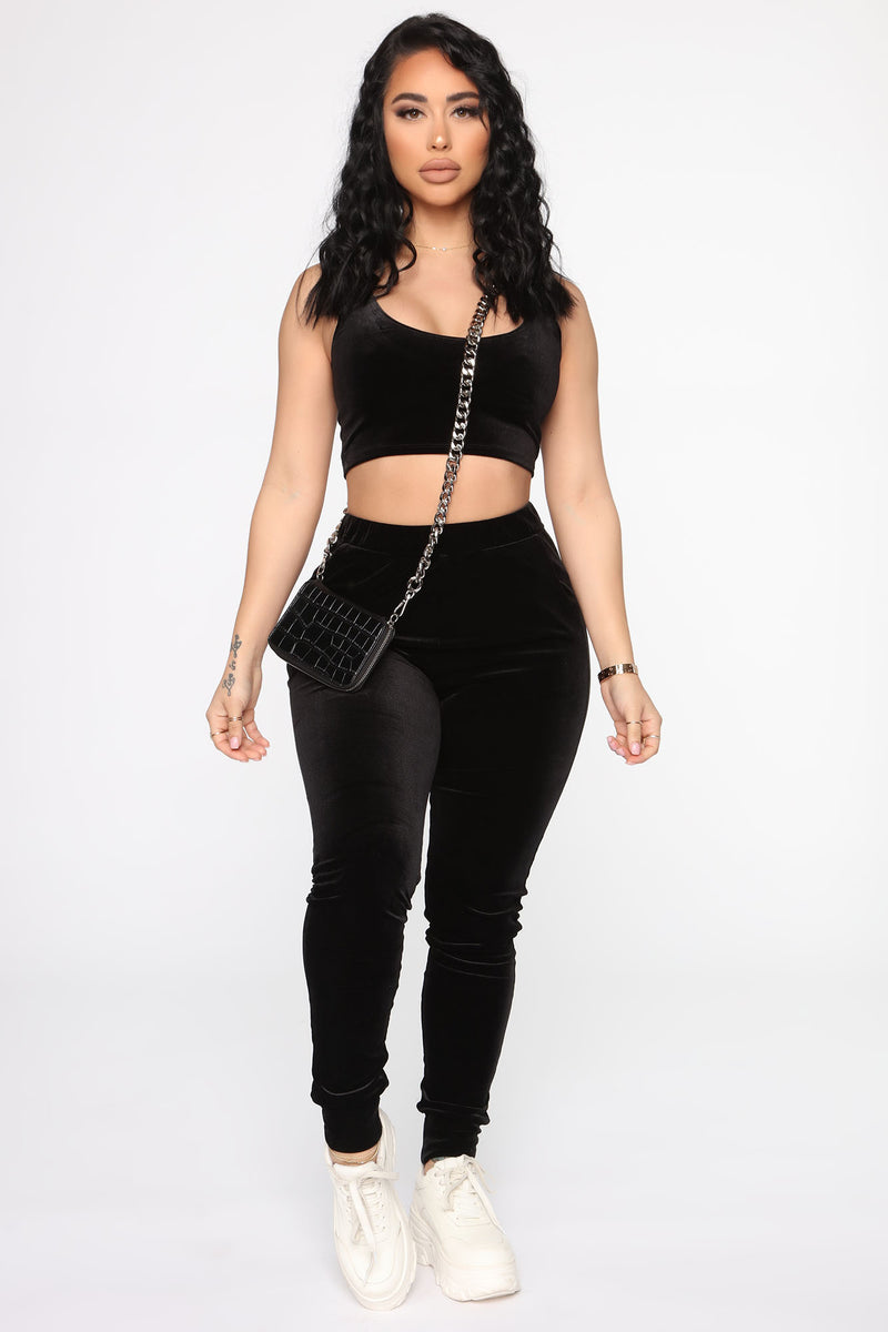 Changing Rhythms Velvet Pant Set - Black | Fashion Nova, Matching Sets ...