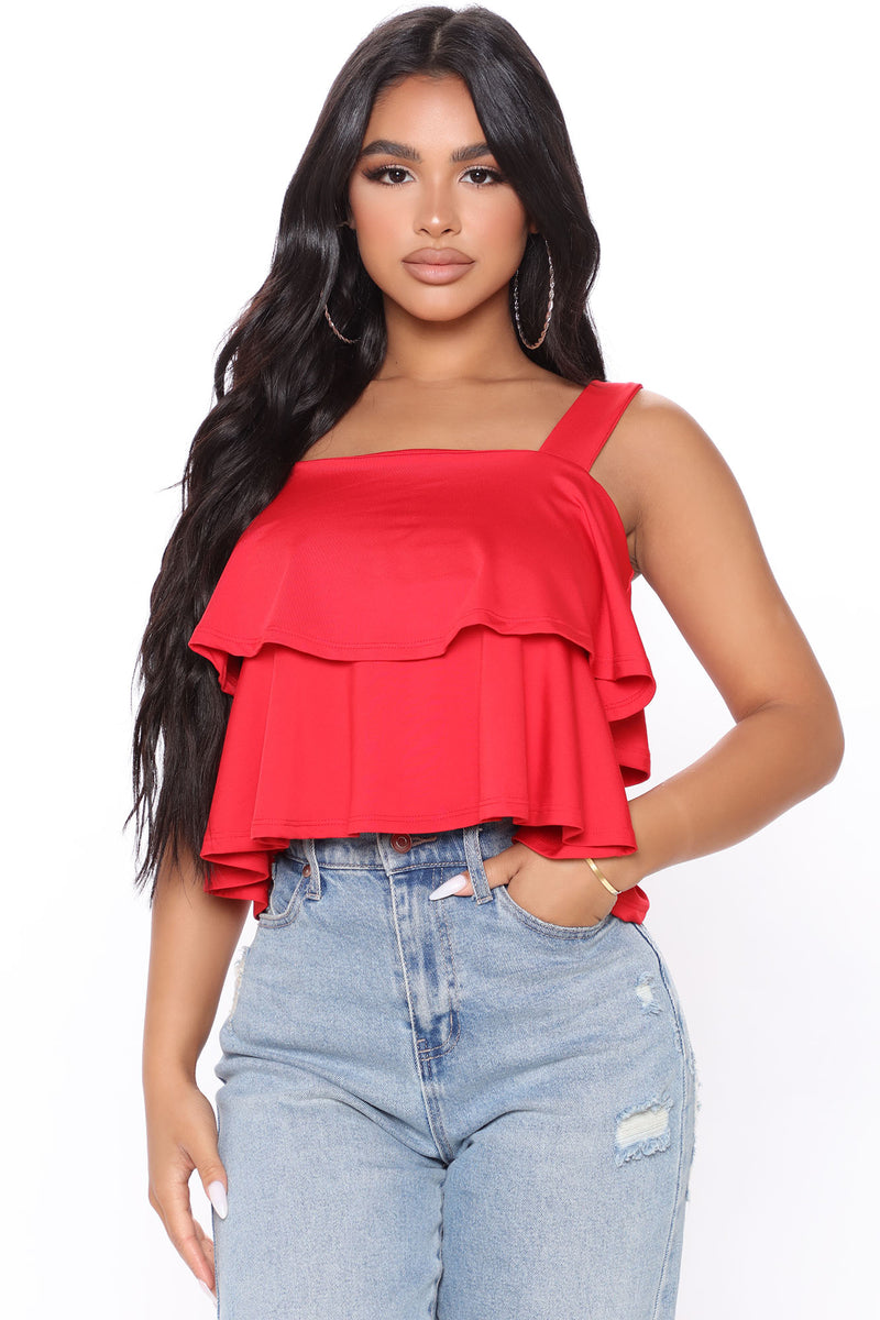Let's Get Ready To Ruffle Top - Red | Fashion Nova, Knit Tops | Fashion ...