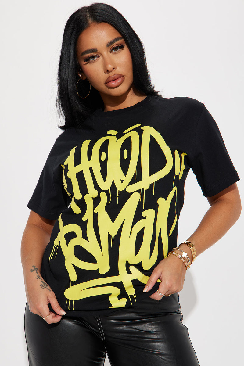 Hood Famous Graffiti Graphic Tee - Black | Fashion Nova, Screens Tops and Bottoms | Fashion Nova