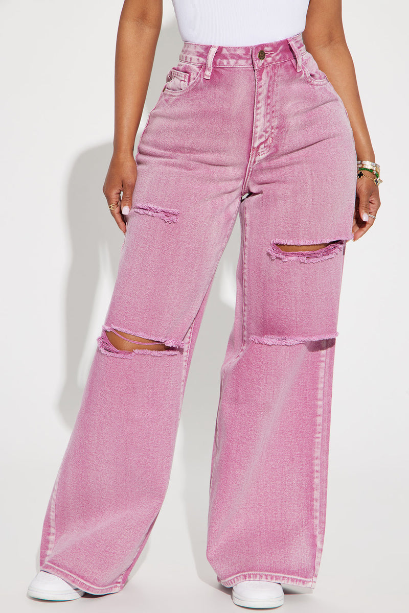 Feel The Beat Non Stretch Wide Leg Jean - Purple | Fashion Nova, Jeans ...