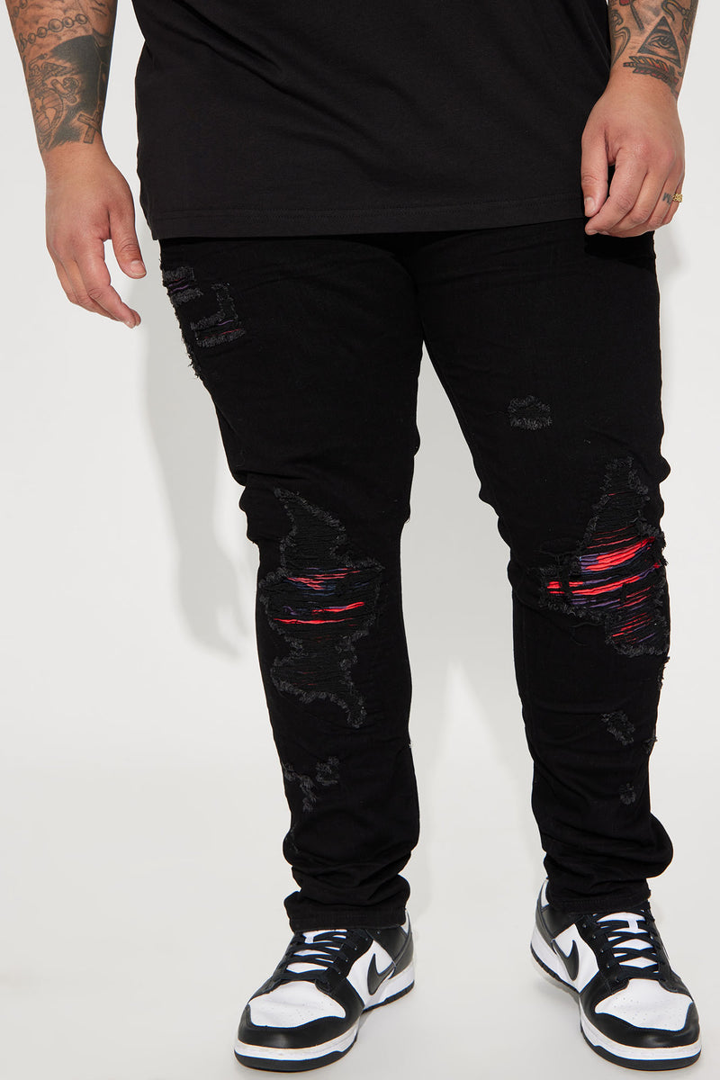 Time To Go Moto Stacked Skinny Jeans - Black | Fashion Nova, Mens Jeans ...