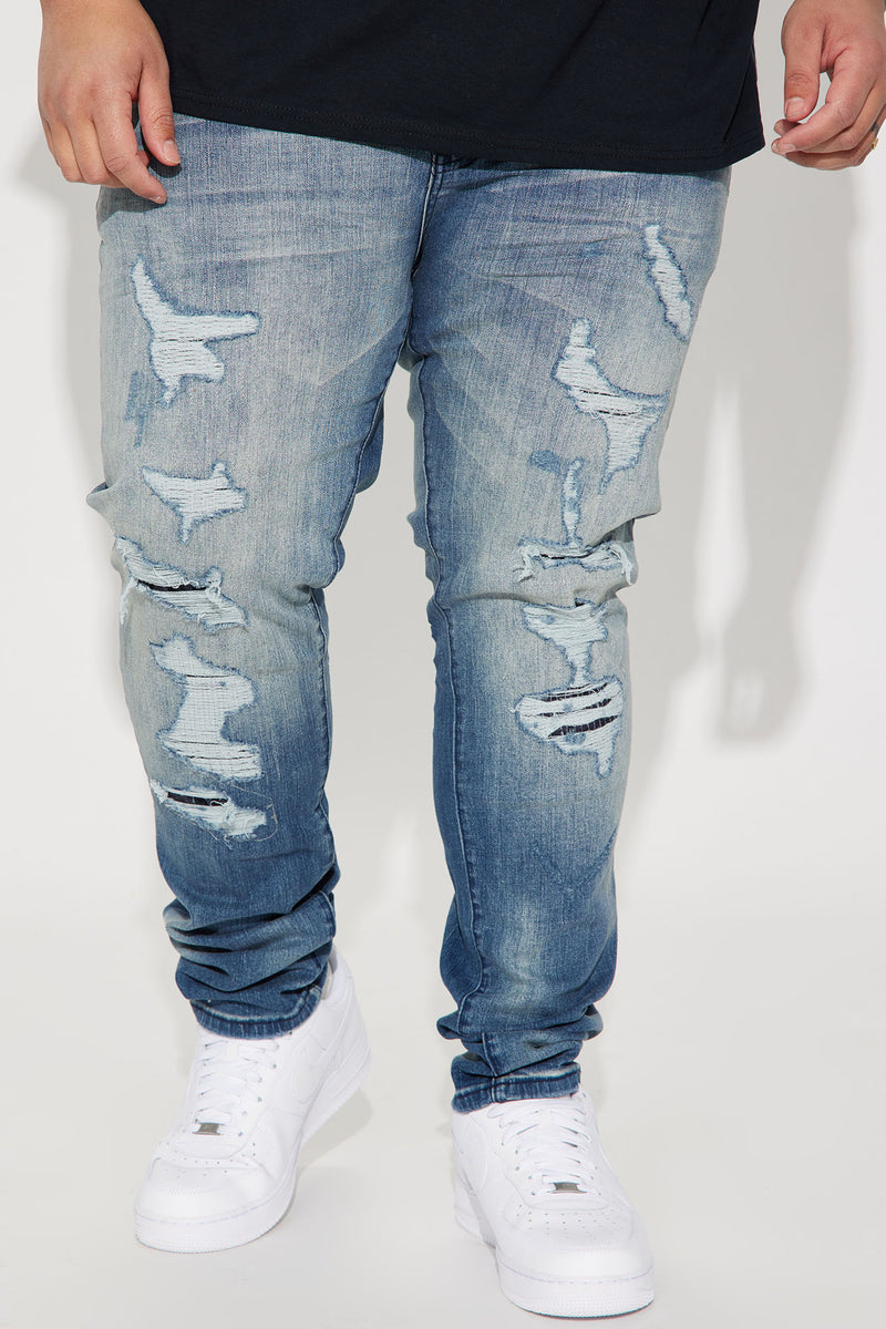 Trying To Chill Ripped Stacked Skinny Jeans - Medium Wash | Fashion ...