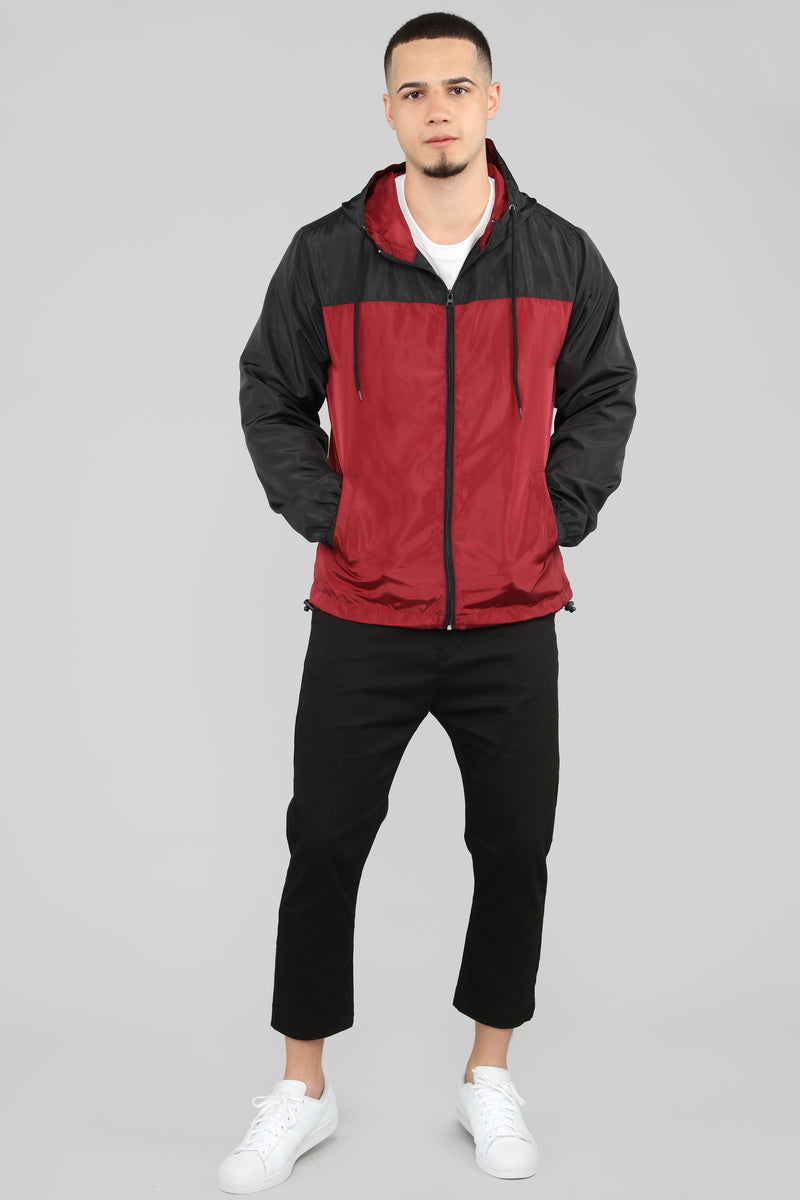 Payne Windbreakers - Black/Burgundy | Fashion Nova, Mens Jackets ...
