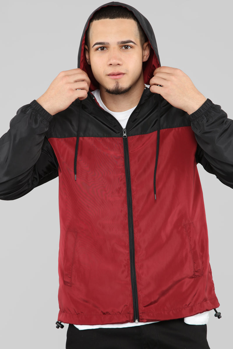 Payne Windbreakers - Black/Burgundy | Fashion Nova, Mens Jackets ...