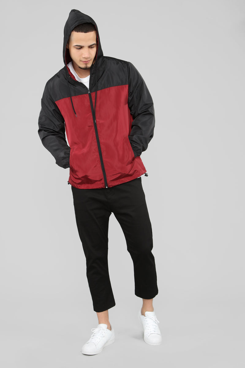Payne Windbreakers - Black/Burgundy | Fashion Nova, Mens Jackets ...