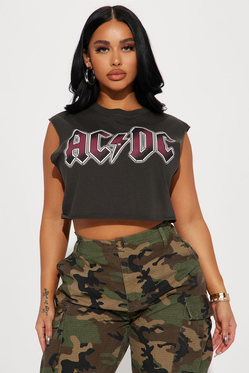 ACDC Oversized Muscle Tee - Black | Fashion Nova, Screens Tops and ...