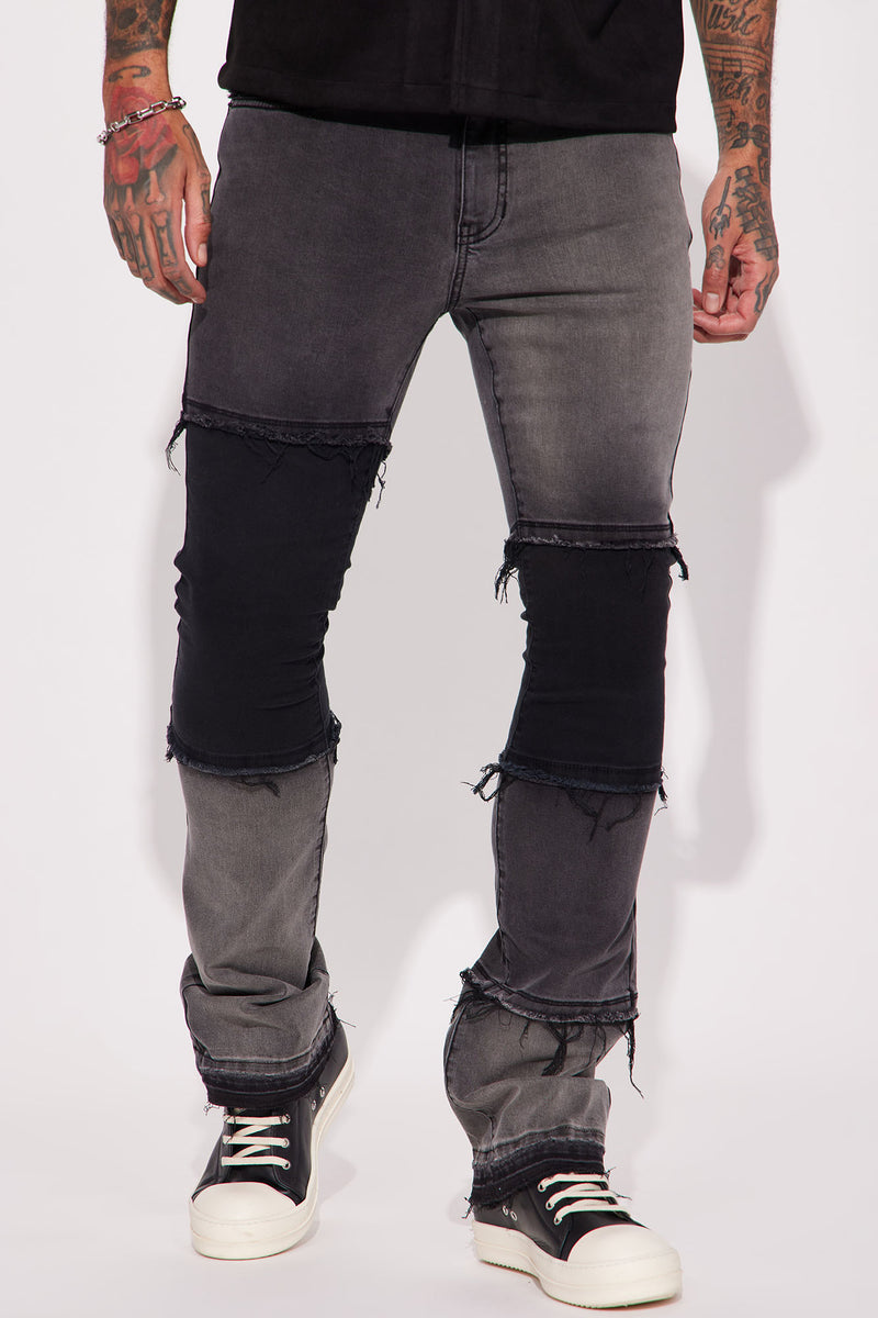 On So Many Levels Stacked Skinny Flare Jeans - Black/combo | Fashion ...