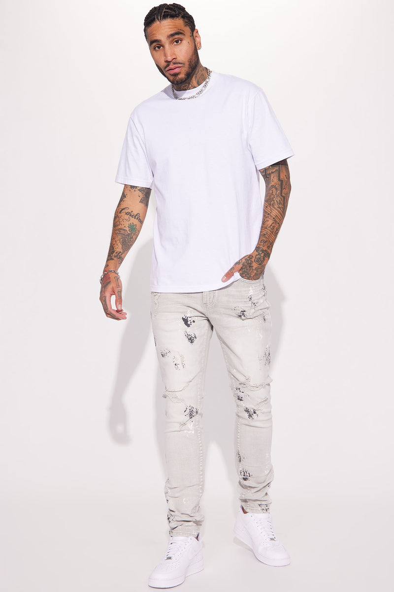 Waddup Stacked Skinny Jeans - Grey | Fashion Nova, Mens Jeans | Fashion ...
