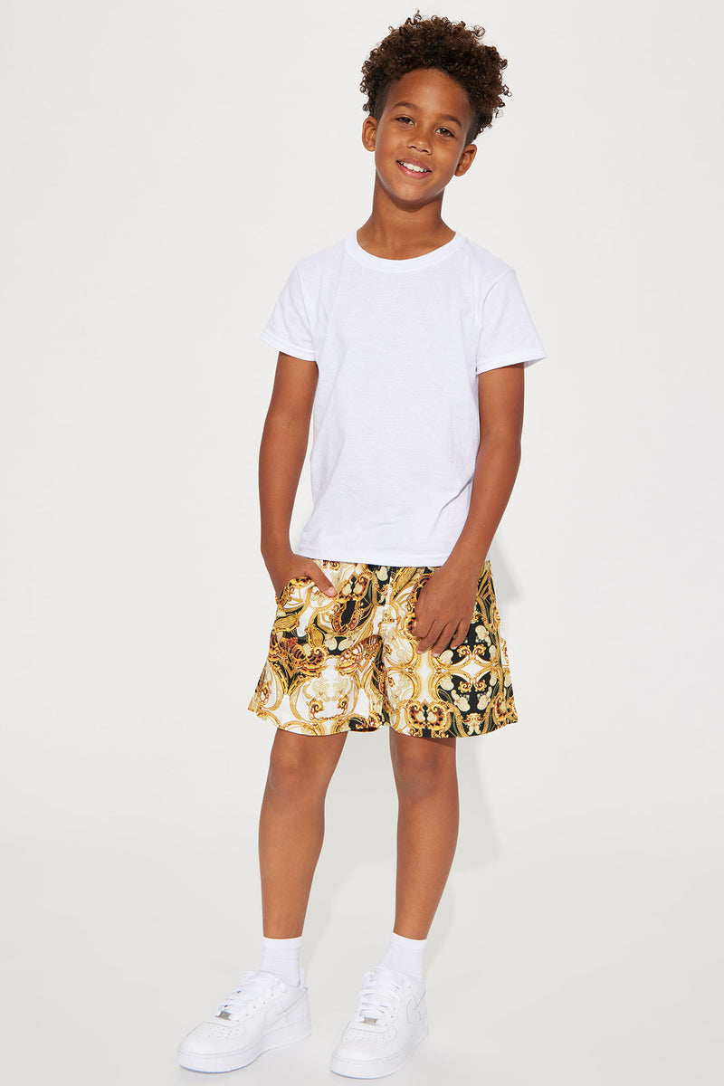 Mini Luxe Baroque Swim Trunks - Black/Gold | Fashion Nova, Kids ...