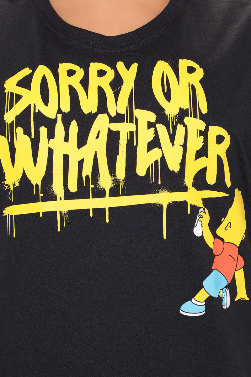 Sorry Or Whatever Bart Simpson Tee - Black | Fashion Nova, Screens Tops ...
