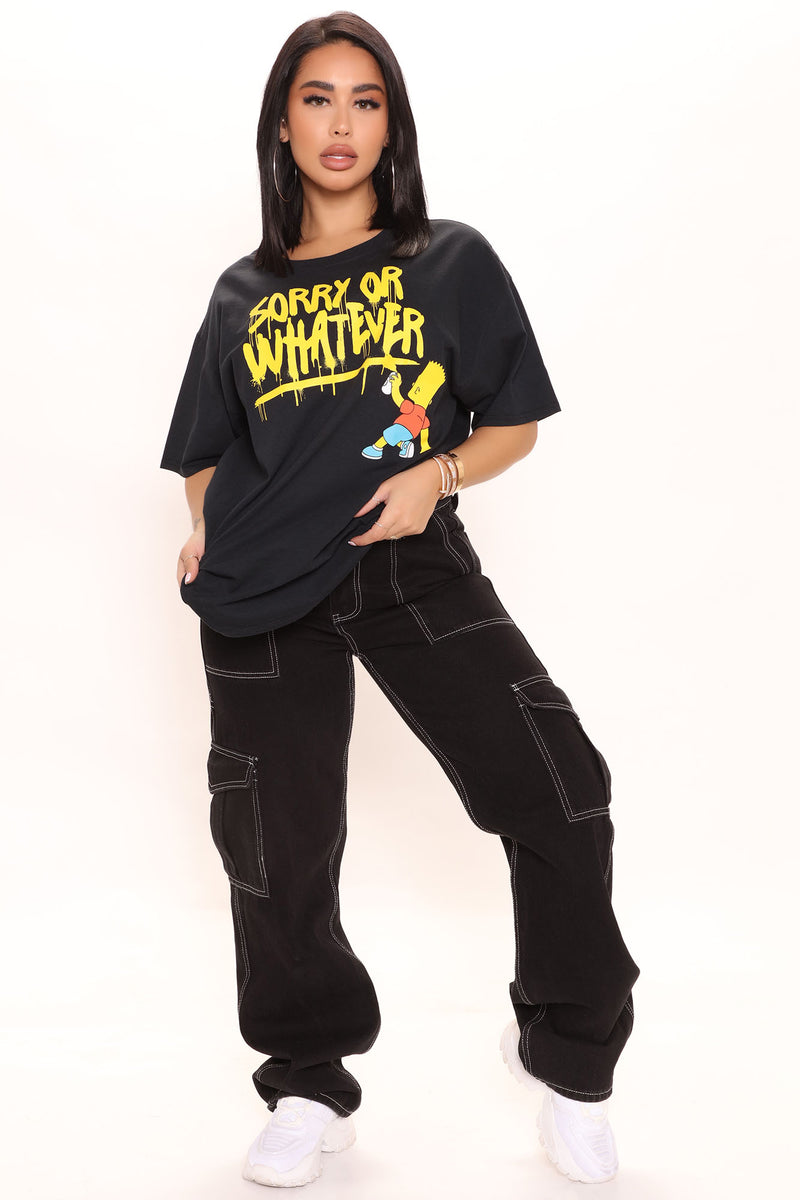 Sorry Or Whatever Bart Simpson Tee - Black | Fashion Nova, Screens Tops ...