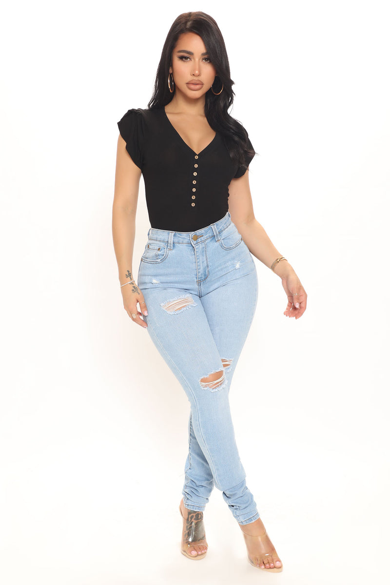 Sculpt That Body Henley Bodysuit - Black | Fashion Nova, Bodysuits ...