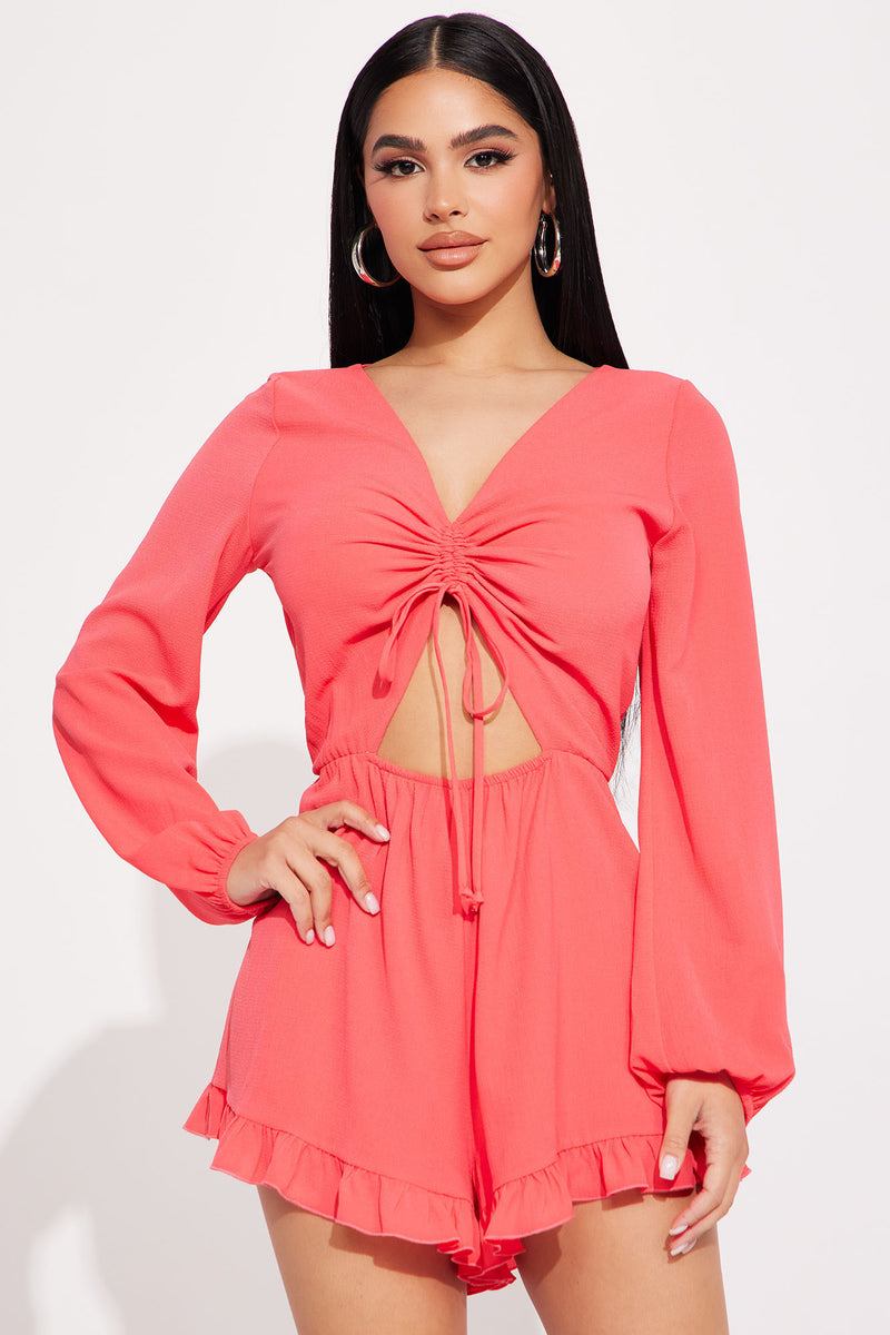 Kelli Romper - Coral | Fashion Nova, Rompers | Fashion Nova