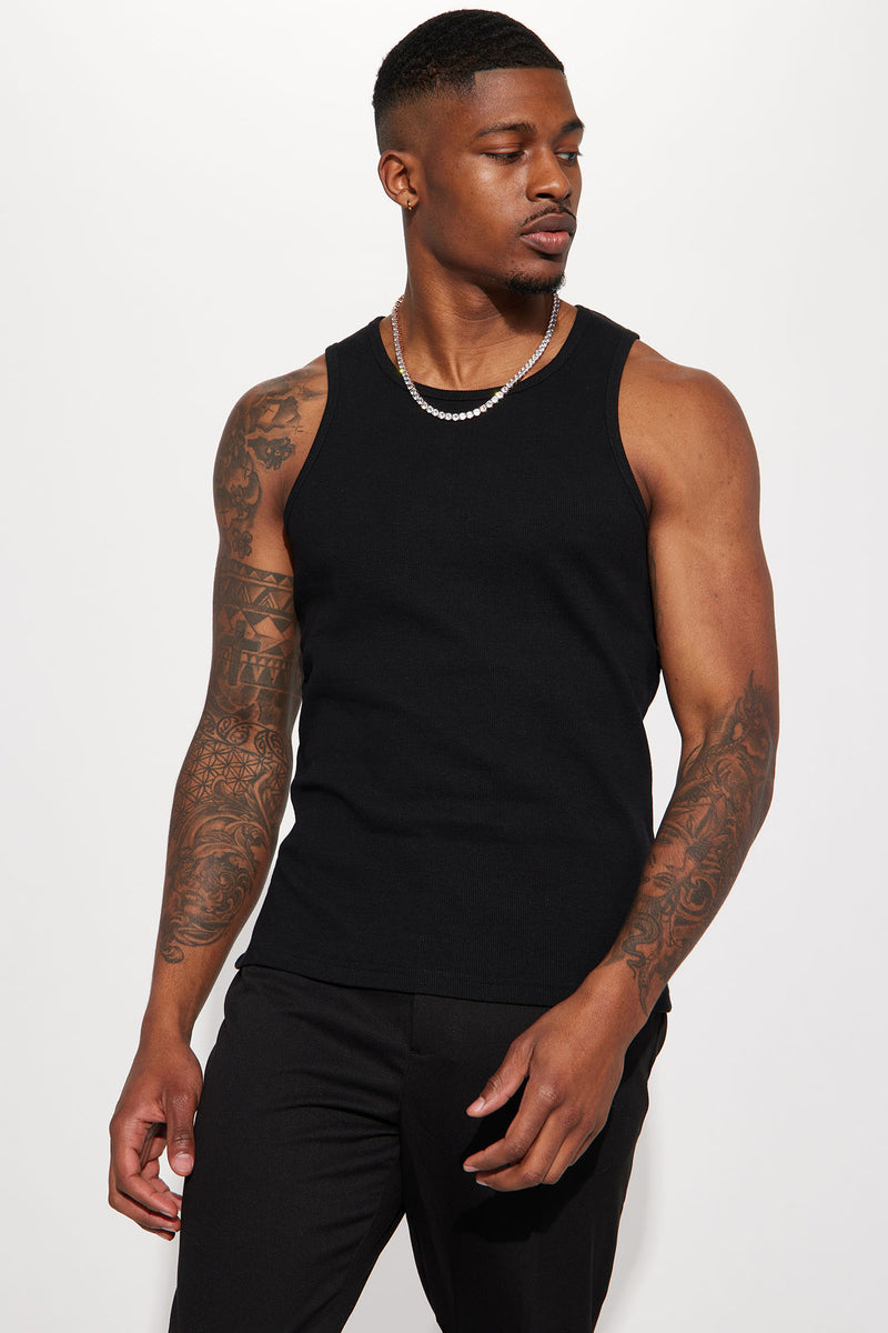 Classic Ribbed Tank Top - Black | Fashion Nova, Mens Tees & Tanks ...