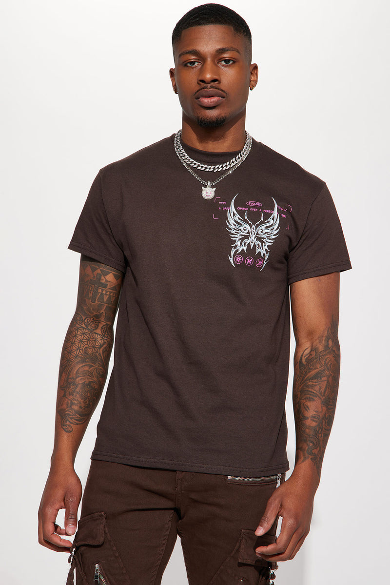 Evolution Short Sleeve Tee - Brown | Fashion Nova, Mens Graphic Tees ...