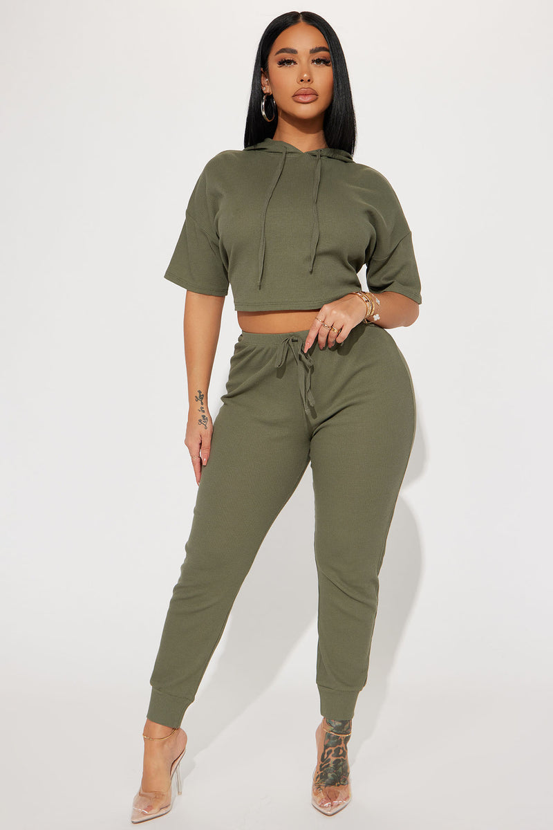 Living With You Jogger Set - Olive | Fashion Nova, Matching Sets ...