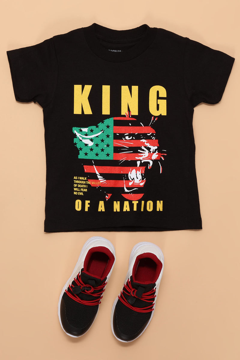 Mini King Of A Nation Short Sleeve Tee - Black | Fashion Nova, Kids ...