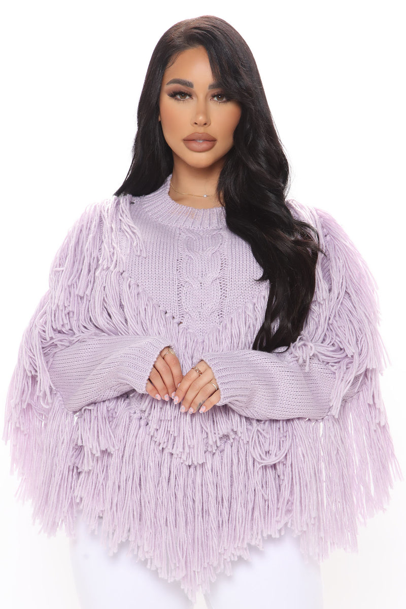 Swing By Fringe Sweater - Lavender | Fashion Nova, Sweaters | Fashion Nova