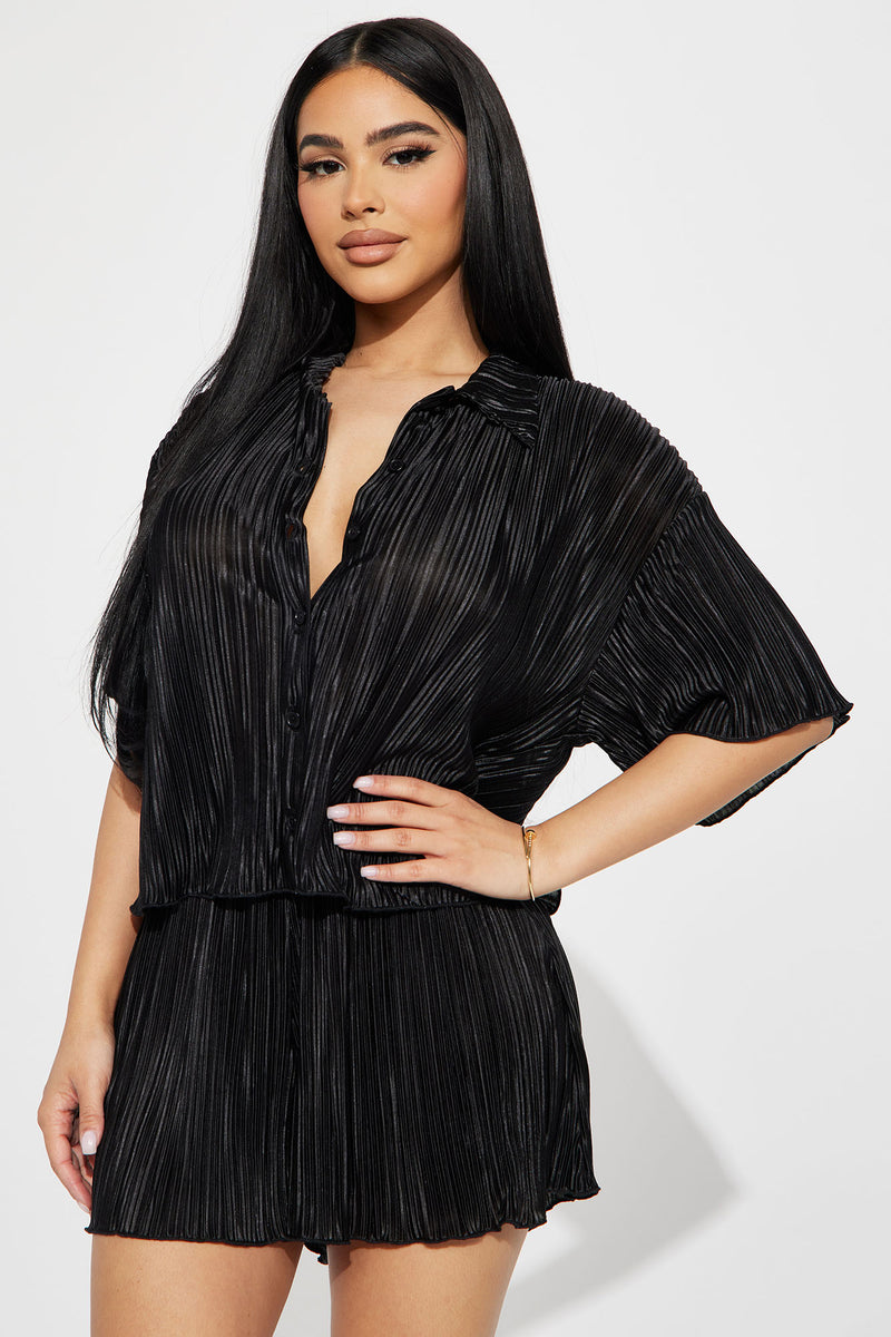 Julia Plisse Short Set - Black | Fashion Nova, Matching Sets | Fashion Nova