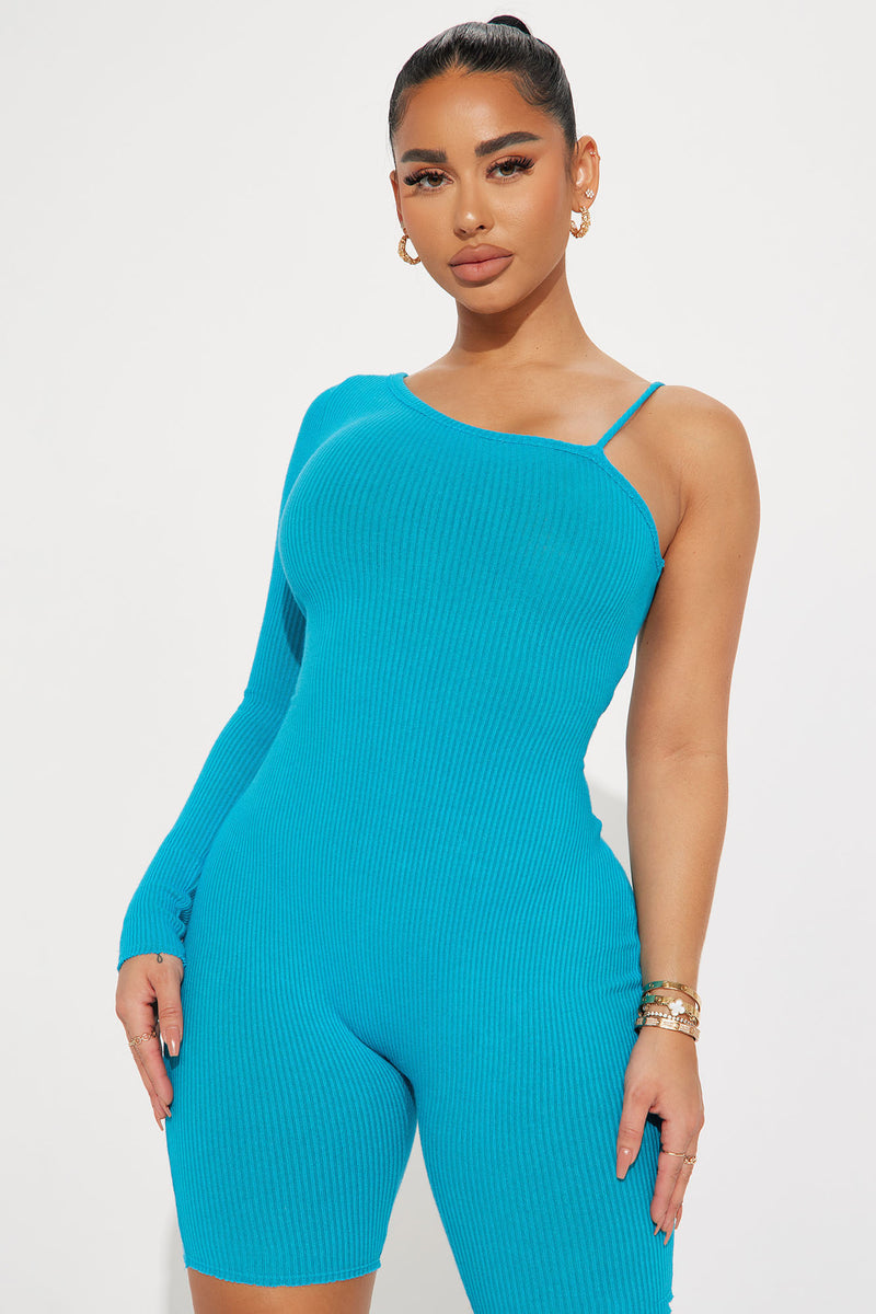 Ada Mineral Wash Rib Romper - Teal | Fashion Nova, Rompers | Fashion Nova