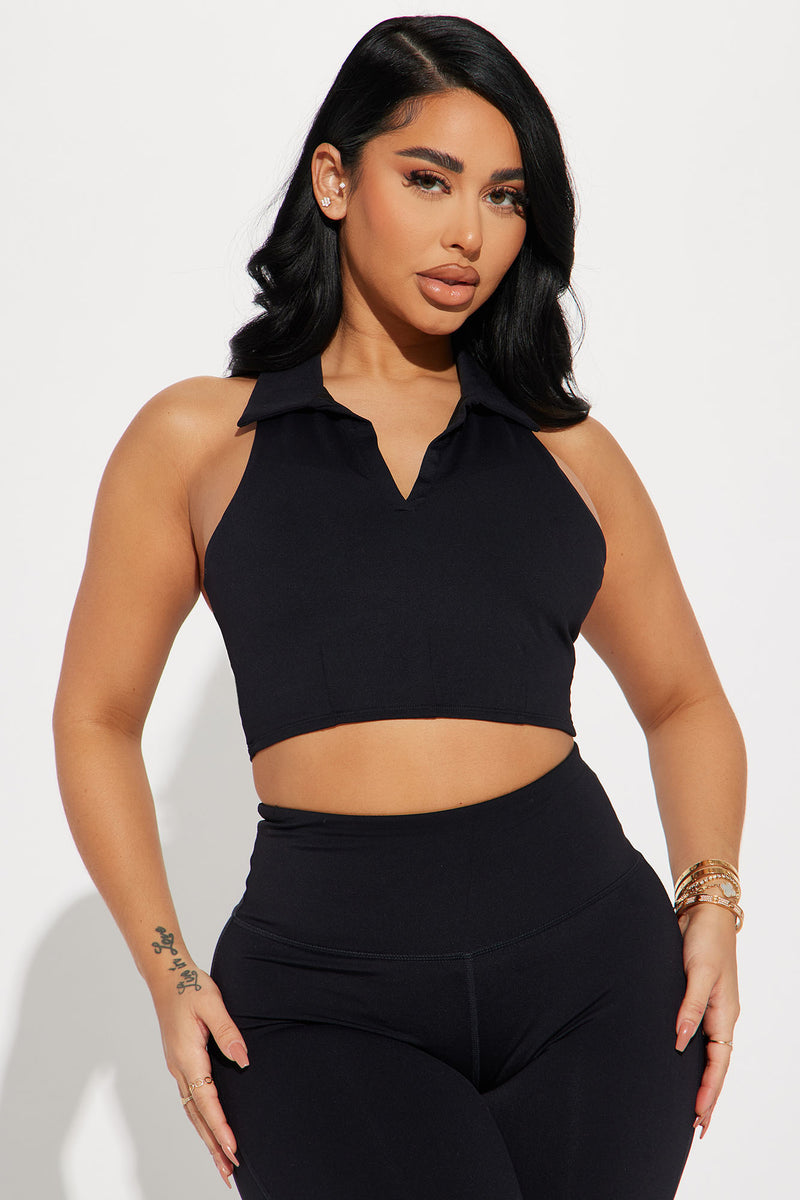 Alexa Collar Top - Black | Fashion Nova, Lounge | Fashion Nova