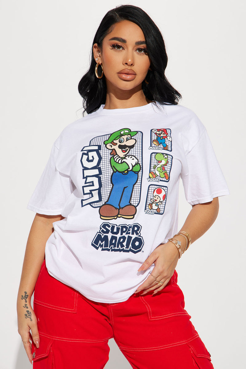 Super Mario Luigi Graphic tee - White | Fashion Nova, Screens Tops and ...