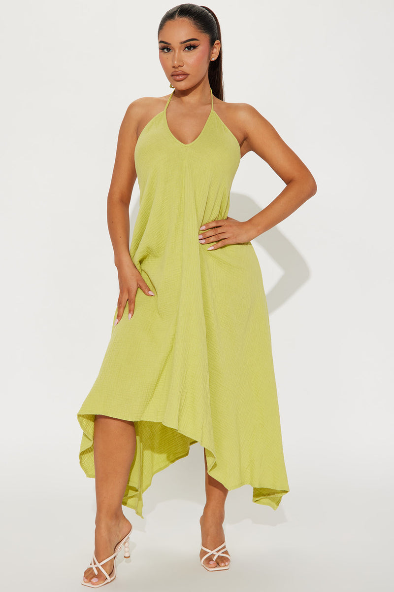 Skylar Gauze Midi Dress - Lime | Fashion Nova, Dresses | Fashion Nova