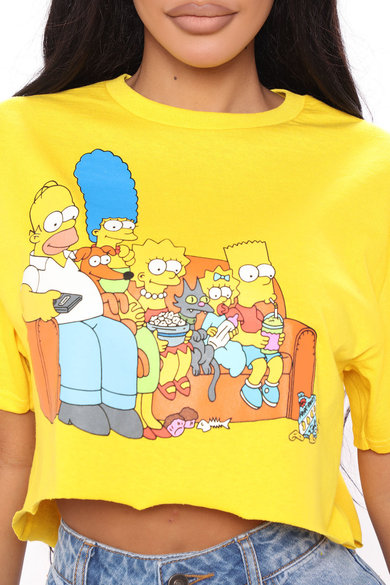 Couch Potato Simpsons Crop Top - Yellow | Fashion Nova, Screens Tops ...