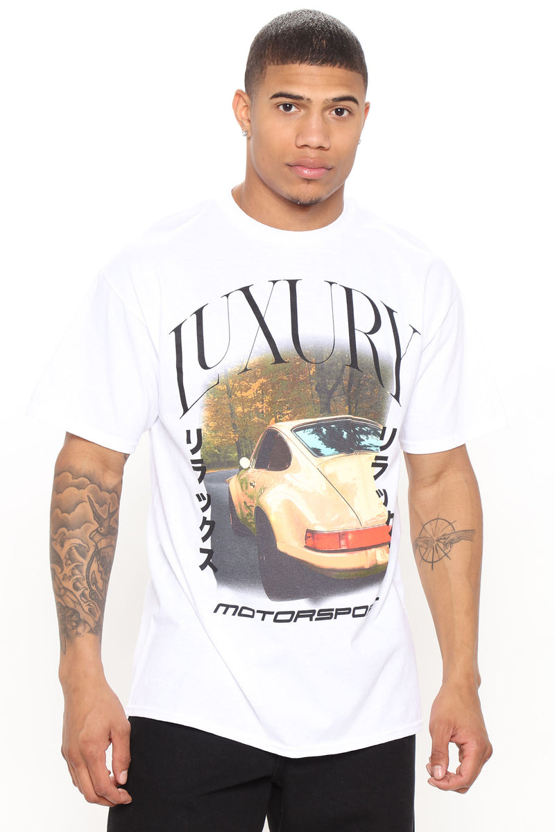 Lux Motorsport Short Sleeve Tee - White | Fashion Nova, Mens Graphic ...