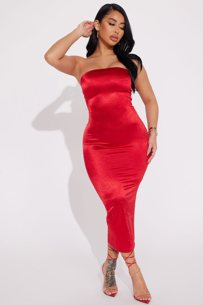Jessica Midi Dress - Red | Fashion Nova, Dresses | Fashion Nova