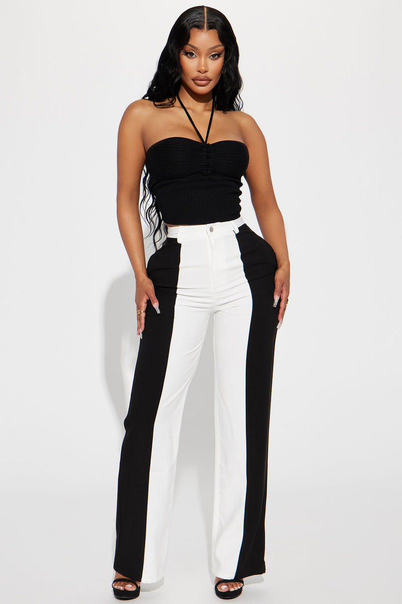 Seeing Double Colorblock Trouser - Black/White | Fashion Nova, Pants ...