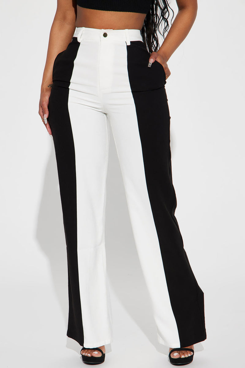 Seeing Double Colorblock Trouser - Black/White | Fashion Nova, Pants ...