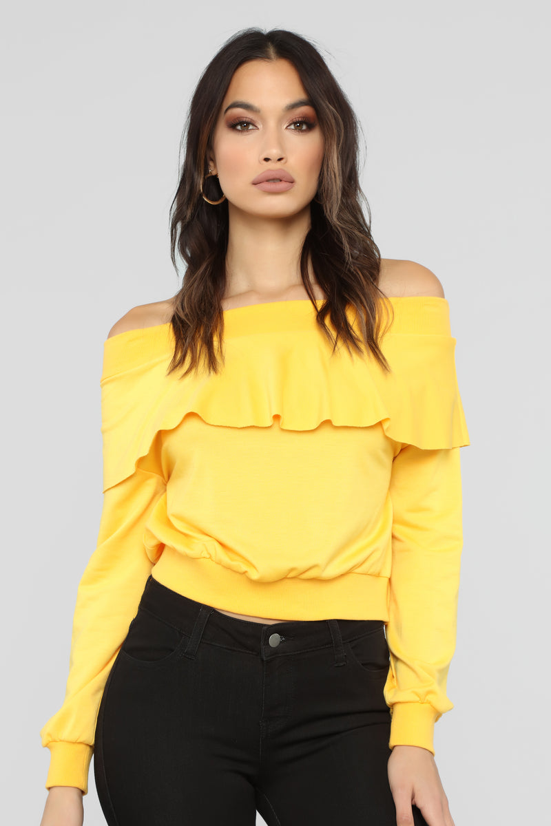 Kayla Off Shoulder Top - Yellow | Fashion Nova, Knit Tops | Fashion Nova