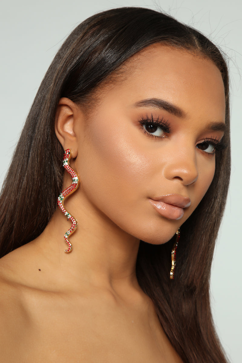 Rattle In My Ear Earrings - Red | Fashion Nova, Jewelry | Fashion Nova