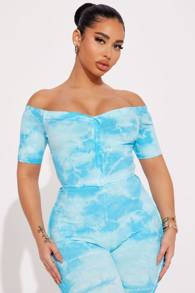 Talking Again Tie Dye Legging Set - Sky Blue | Fashion Nova, Matching ...