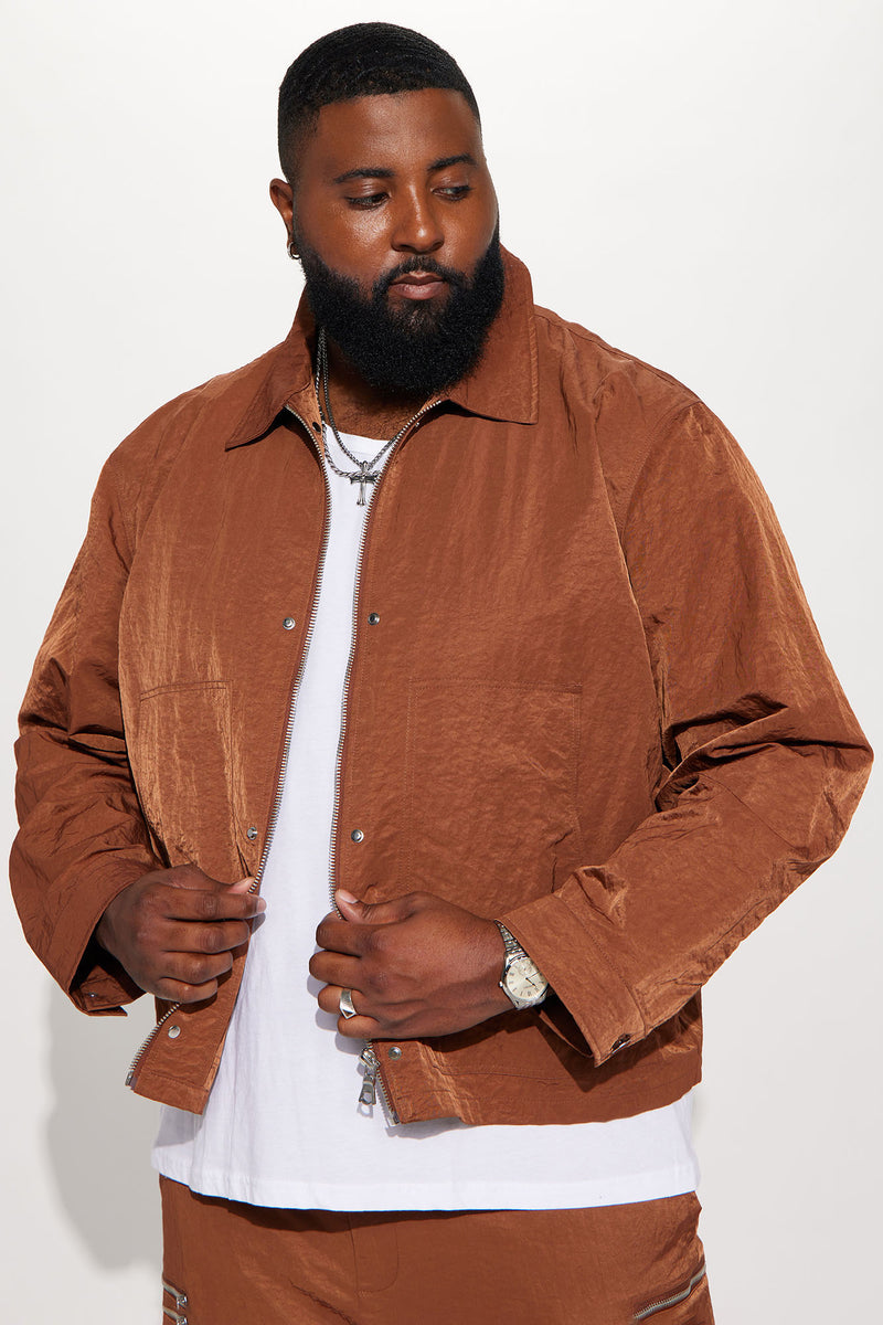As It Was Nylon Coach Jacket - Brown | Fashion Nova, Mens Jackets ...