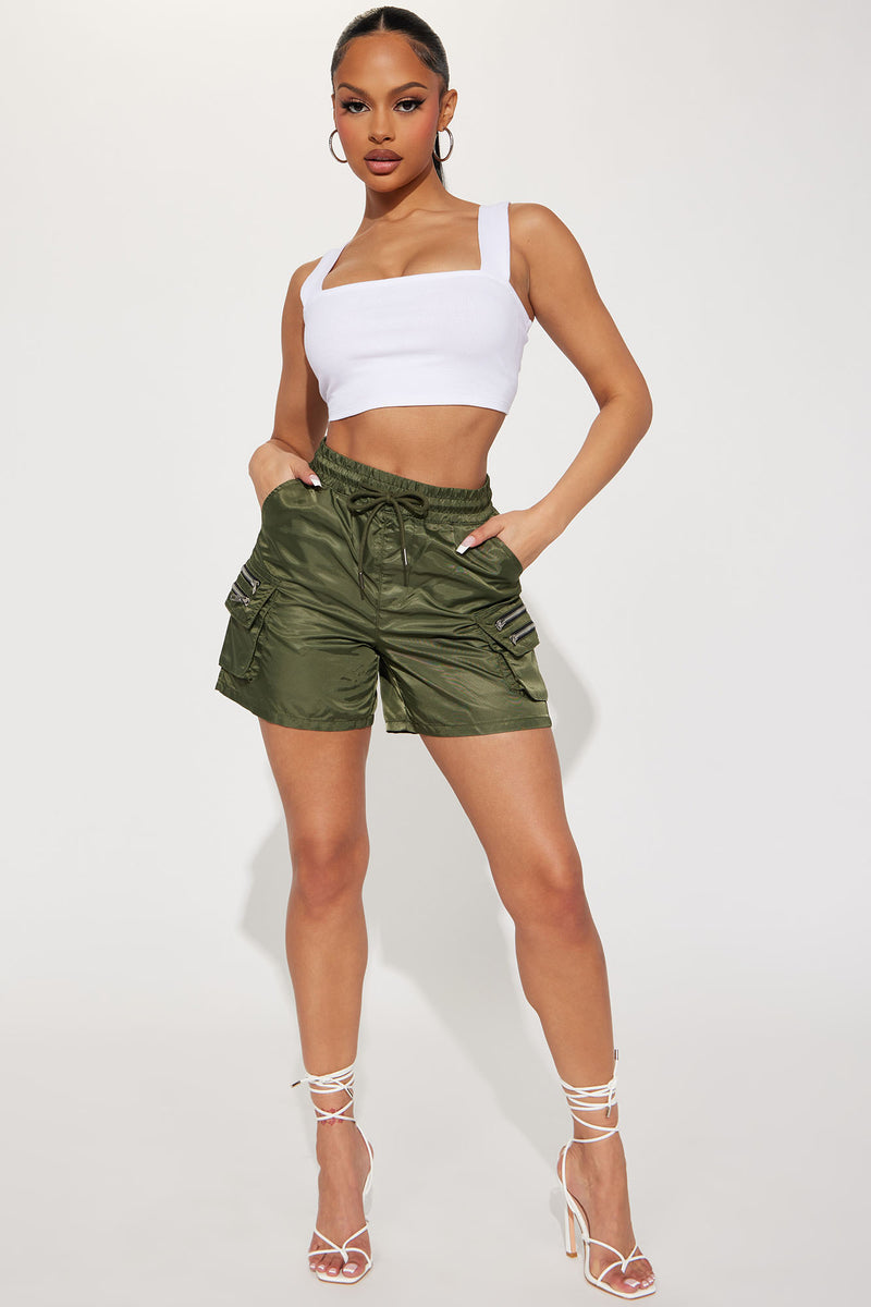 Cutting Corners Nylon Cargo Short - Olive | Fashion Nova, Shorts ...
