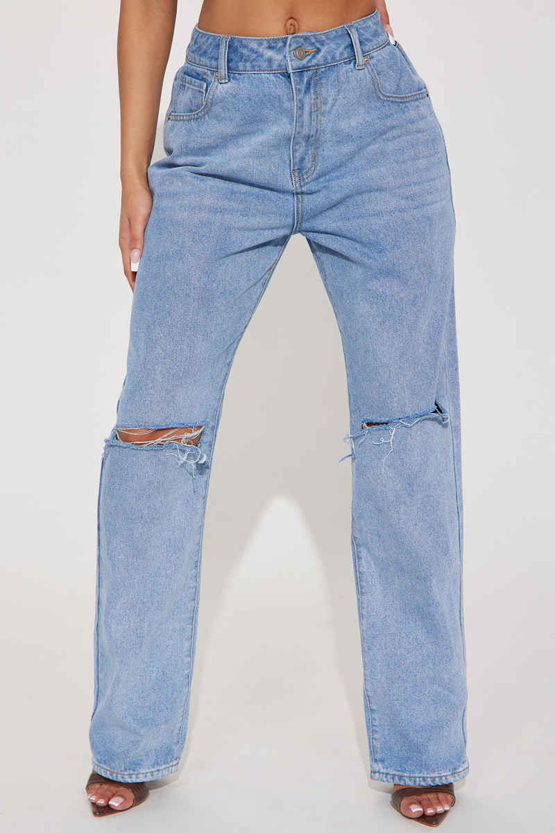 Tall Bend The Rules Slouch Fit Jeans - Light Blue Wash | Fashion Nova ...