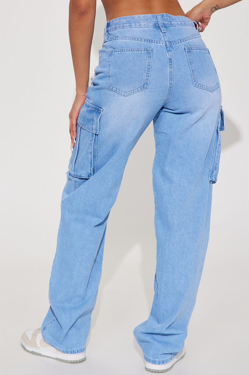 Up To No Good Ripped Non Stretch Cargo Jean - Light Wash | Fashion Nova ...